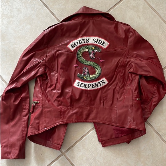 Jackets & Coats | Riverdale South Side Serpents Red Fake Leather Jacket ...
